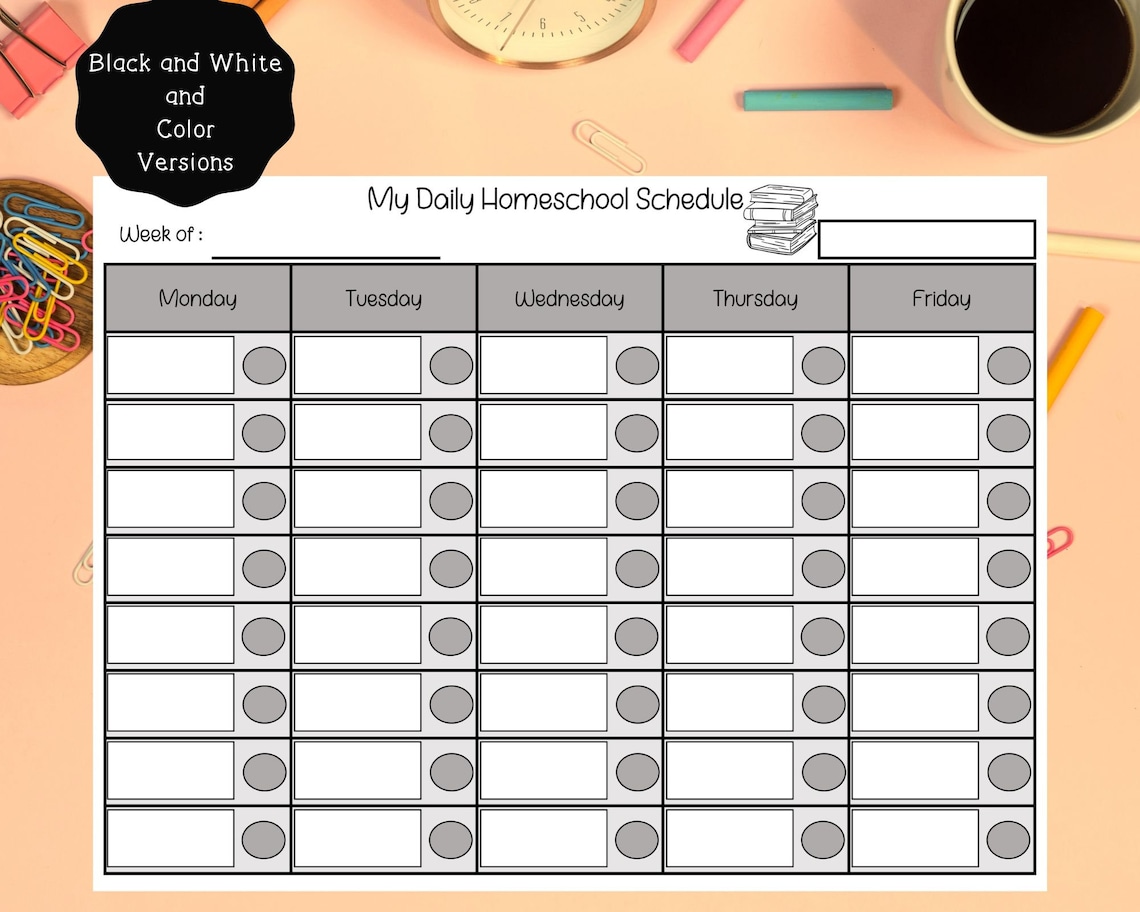 Printable Daily Homeschool Schedule-editable in PDF, Schedule ...