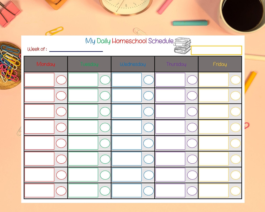 Printable Daily Homeschool Schedule Editable Homeschool Schedule Family ...