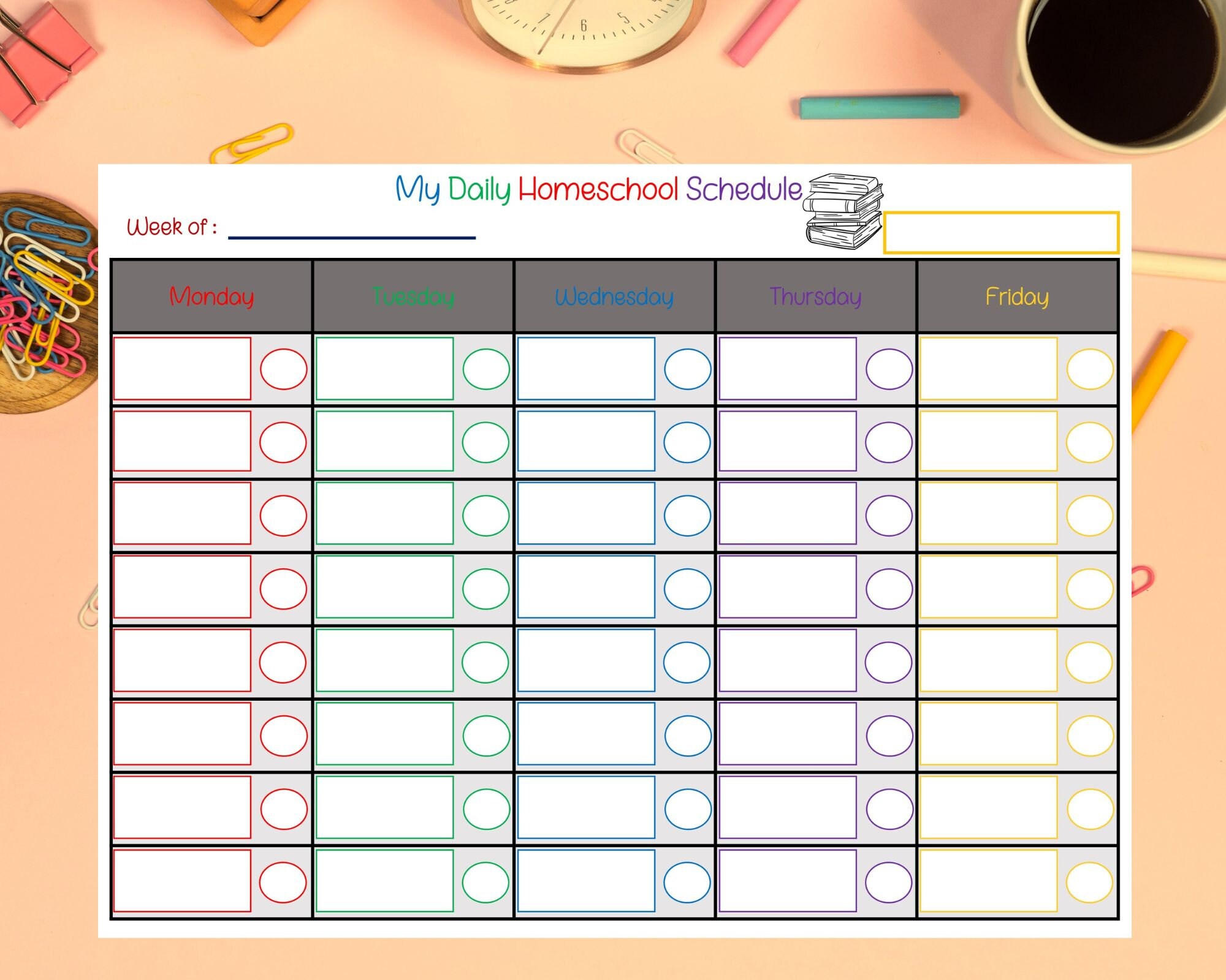 Printable Daily Homeschool Schedule Editable Homeschool Schedule Family ...