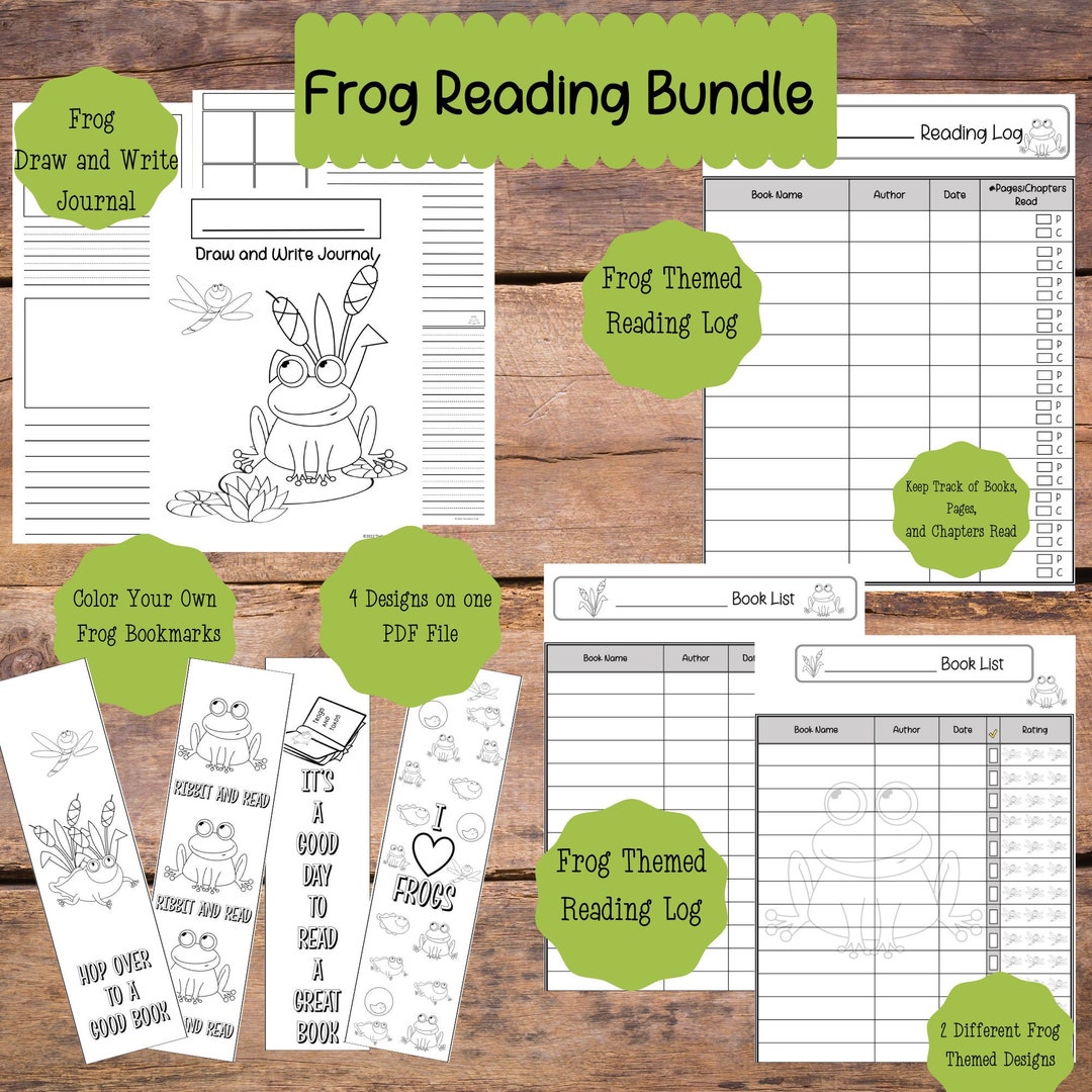 Printable Frog Reading and Writing Bundle, Homeschool Reading and ...
