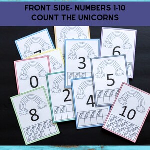 Printable Numbers Flash Cards, Unicorn Numbers Flashcards, Pre-k Flash ...