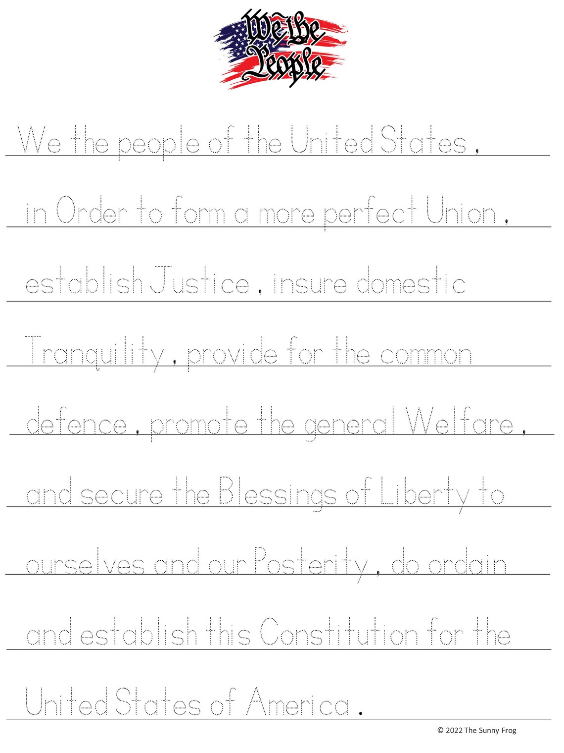 Printable Preamble Worksheets and Activities, Preamble to the ...