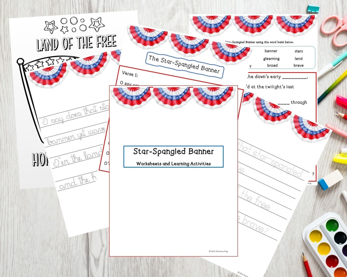 Printable National Anthem Worksheets and Activities, Star Spangled ...