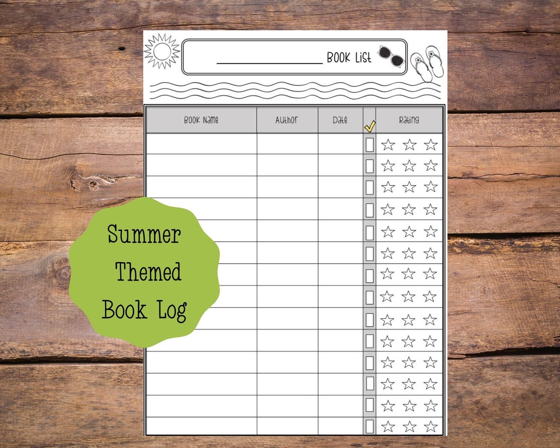 Printable Summer Book List, Beach Theme Reading List, Homeschool and ...