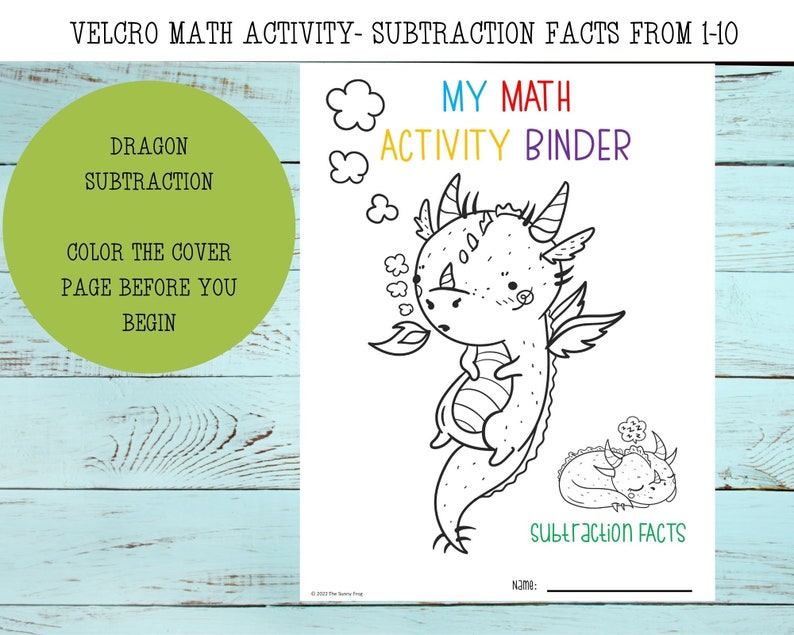 Printable Subtraction Memory Activity, Dragon Theme Subtraction ...