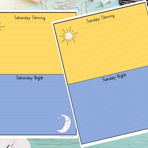 Printable Days of the Week Lined Paper, Stationary for Kids, Daily ...