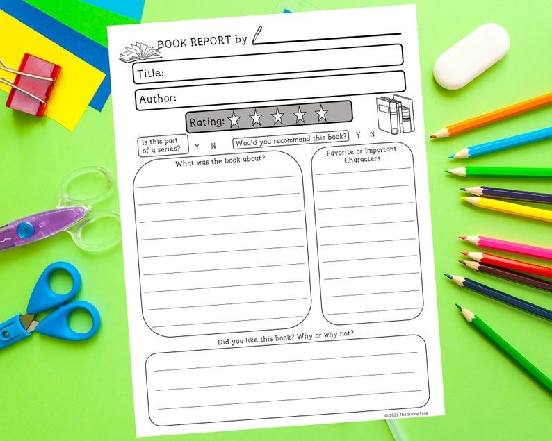 Printable Book Report and Daily Reading Worksheet, Kids Blank Reading ...