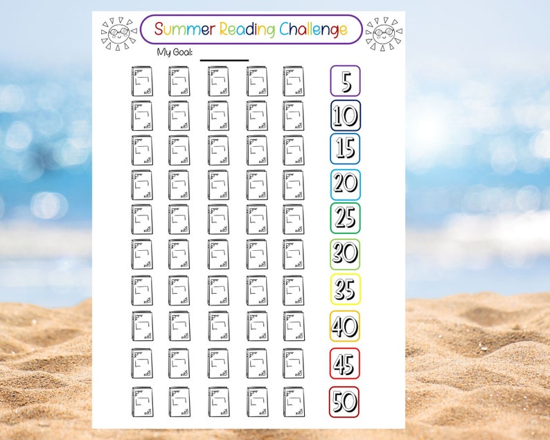 Printable Summer Reading Challenge, Summer Reading Tracker, Reading for ...