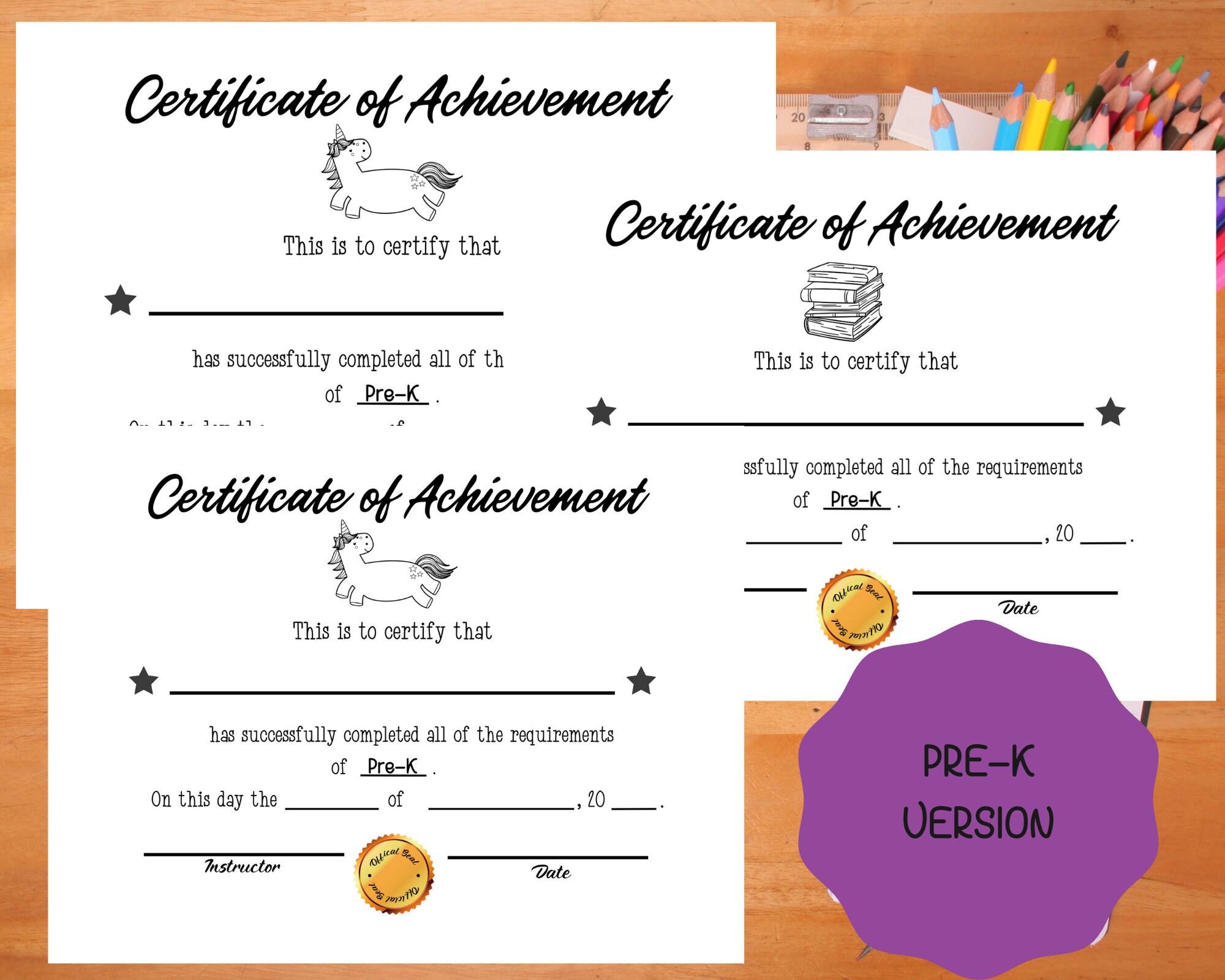 Printable Certificate of Achievement, Grade Completion Diploma ...