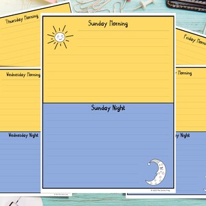Printable Days of the Week Lined Paper, Stationary for Kids, Daily ...