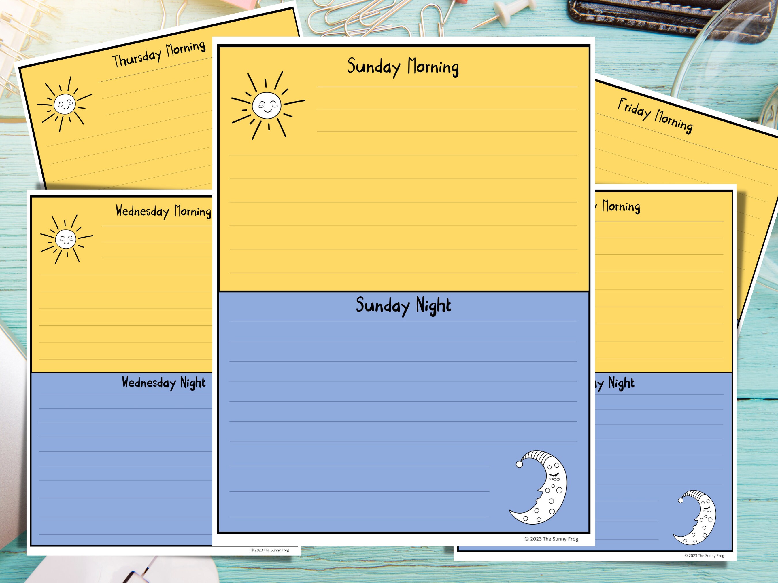 Printable Days of the Week Lined Paper, Stationary for Kids, Daily ...