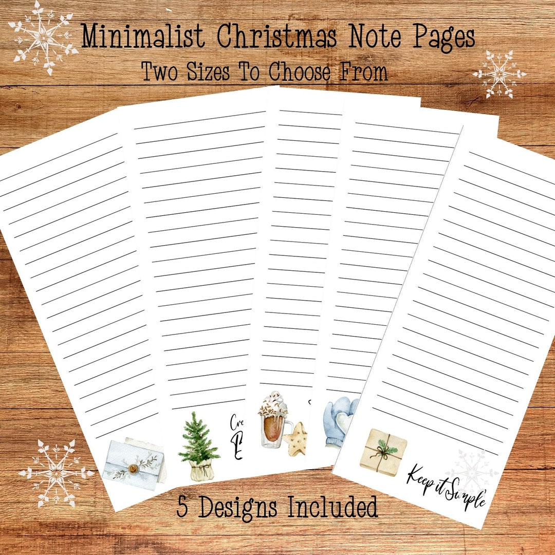 Printable Christmas Stationary, Christmas Sticky Notes, Minimalist ...