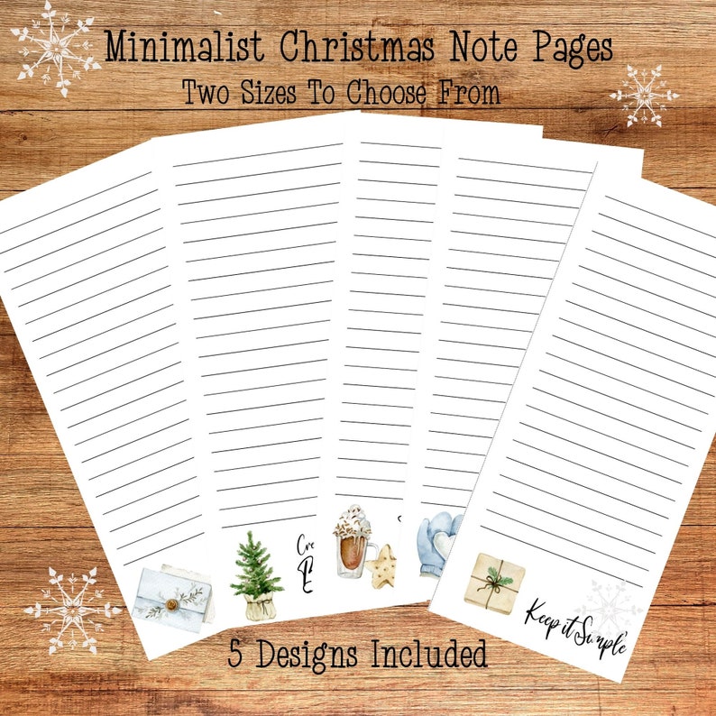 Printable Christmas Stationary, Christmas Sticky Notes, Minimalist ...
