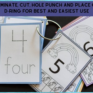 Printable Numbers Flash Cards, Unicorn Numbers Flashcards, Pre-k Flash ...