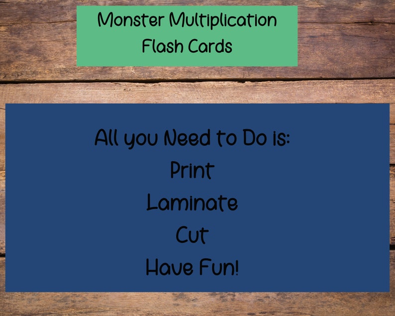 Printable Monster Multiplication Flash Cards, Student Memorization ...