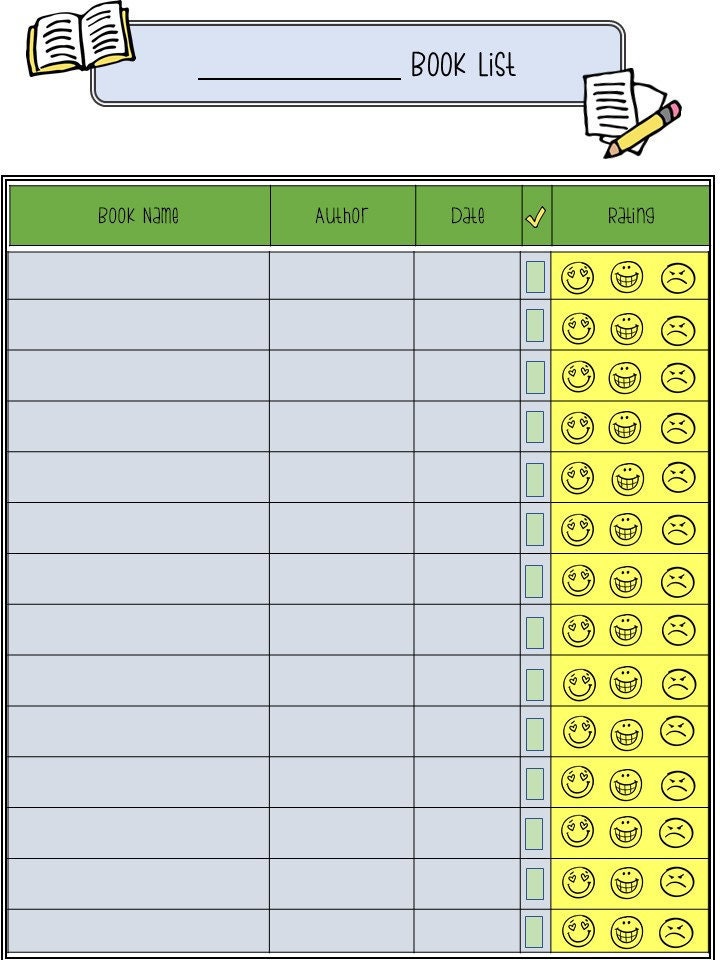 Printable Book Log, Track My Reading, Book List and Review, Love to ...