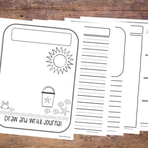 Printable Summer Draw and Write Journal, Homeschool Template, Blank ...