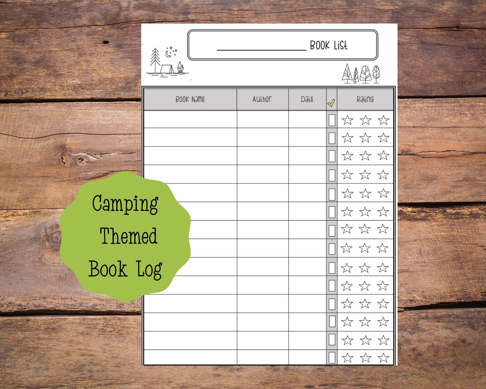Printable Camping Theme Reading List, Summer Reading Tracker ...