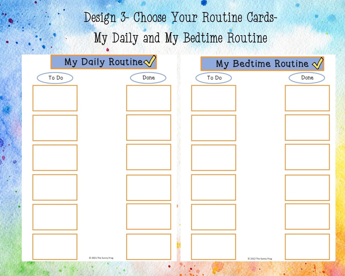 Printable Kids Daily-bedtime Routine Chart, Velcro Activity Kids Chart ...