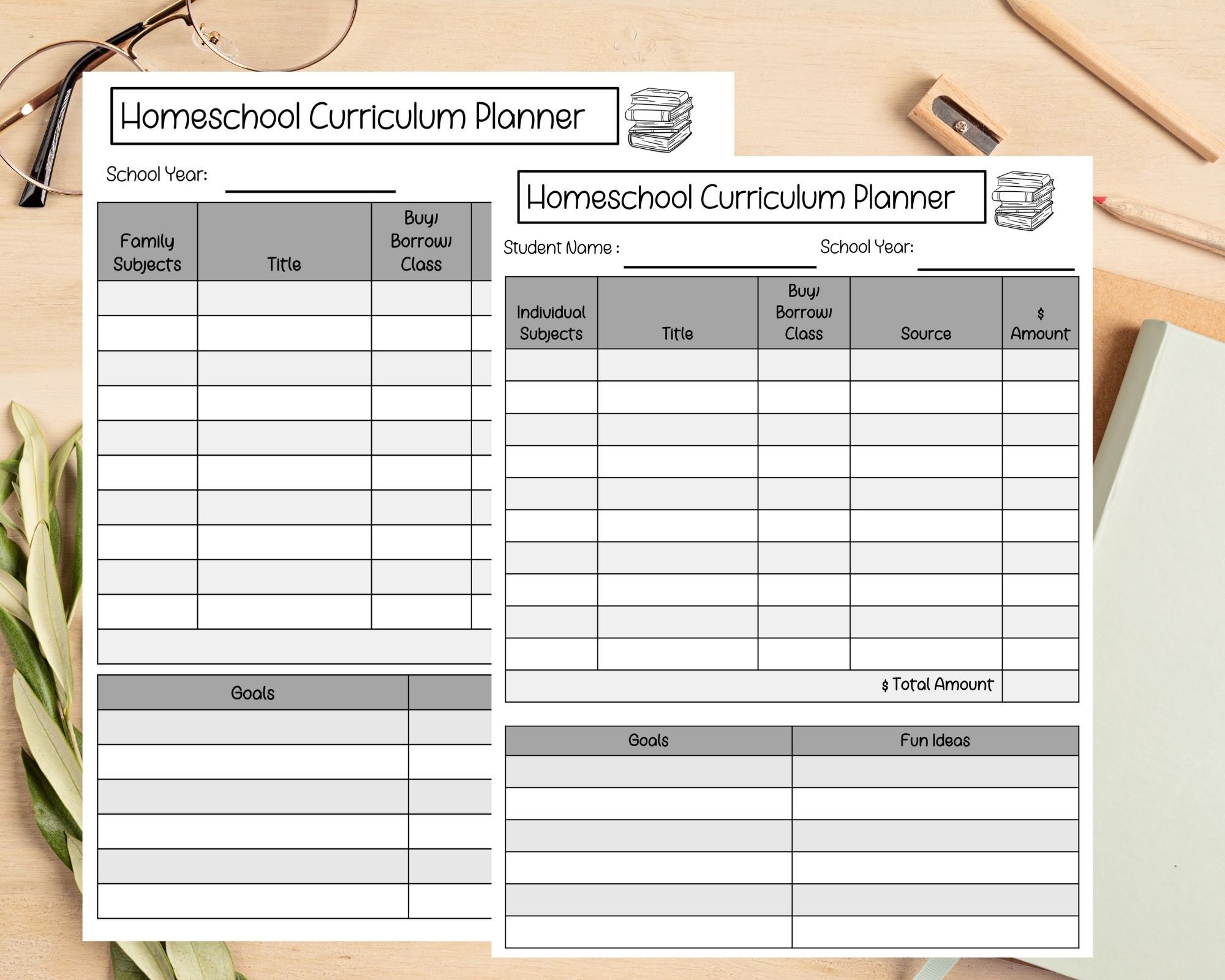Printable Daily Homeschool Curriculum Planning Worksheets, Curriculum ...