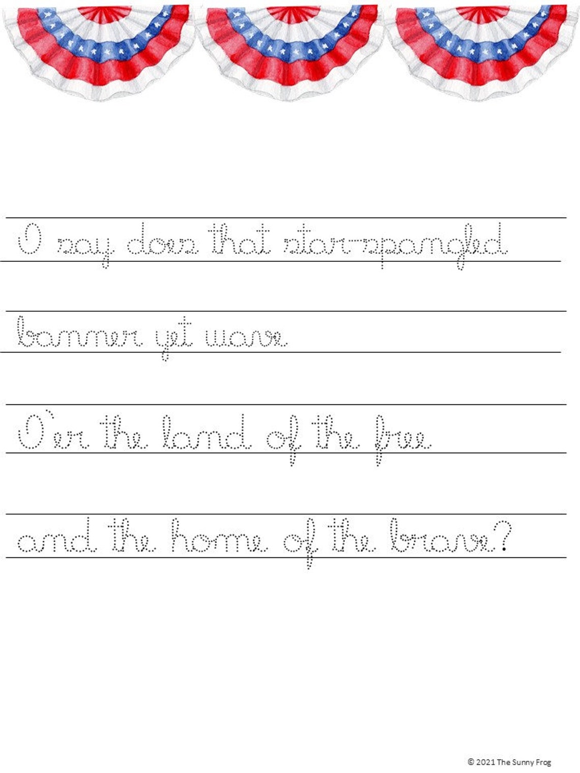 Printable National Anthem Worksheets and Activities, Star Spangled ...