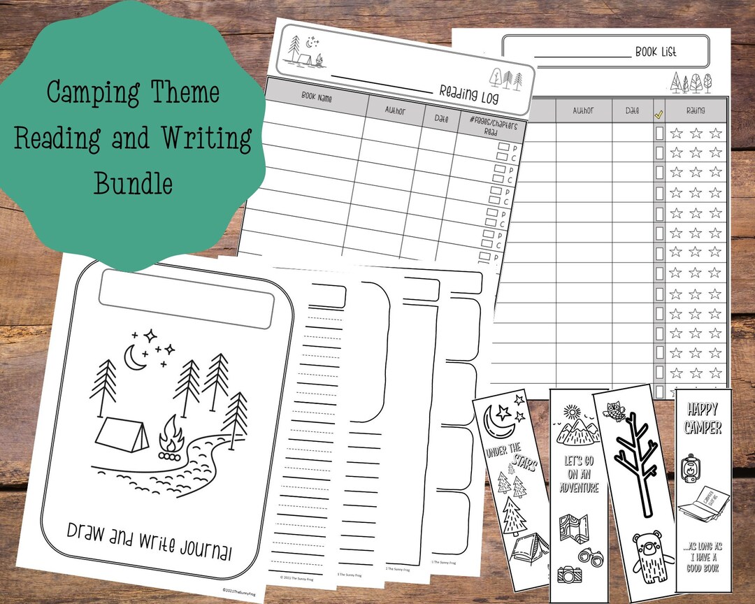 Printable Reading and Writing Bundle, Camping Theme Reading Printables ...