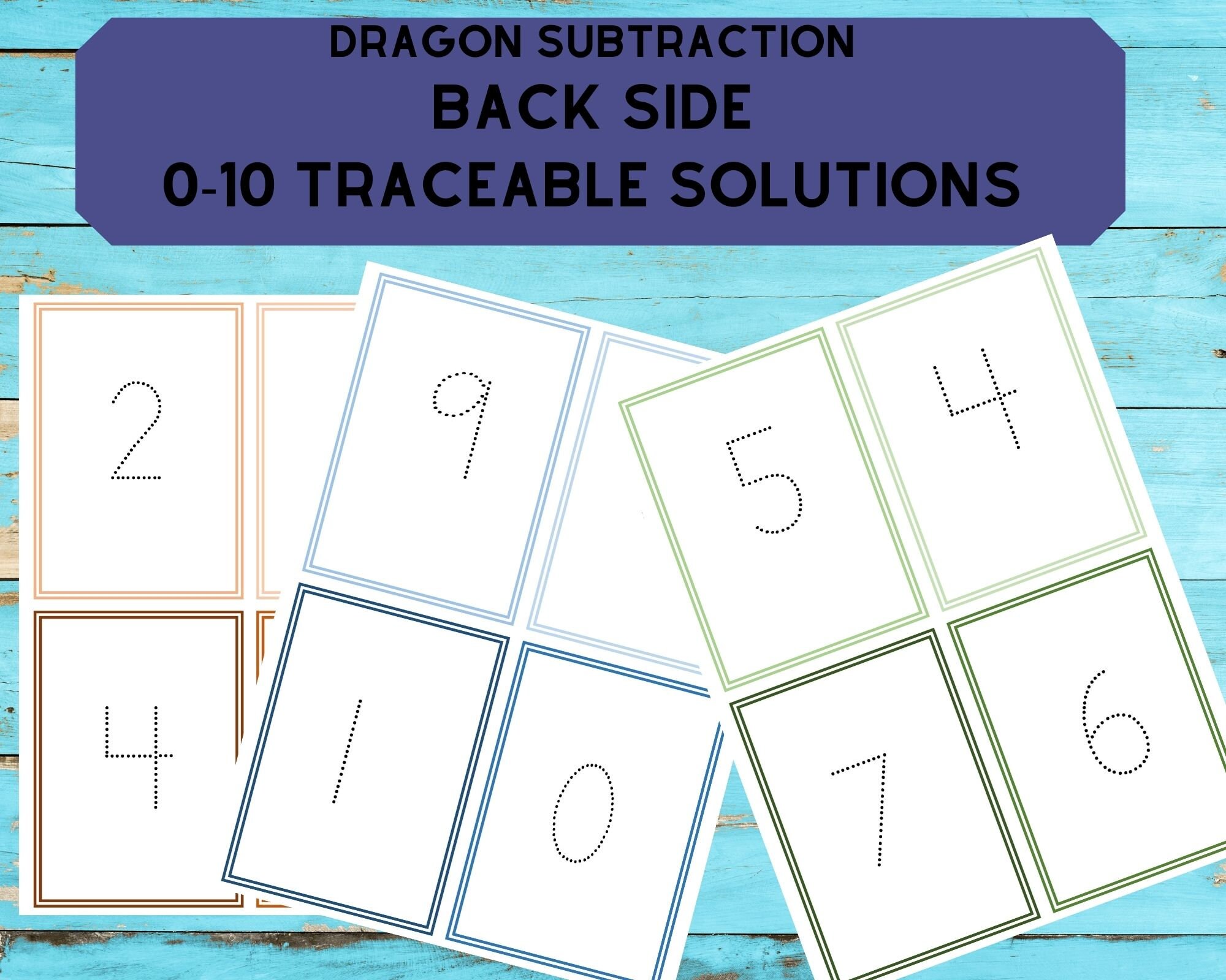 Printable Subtraction Flash Cards 0-10,dragon Subtraction Flashcards ...