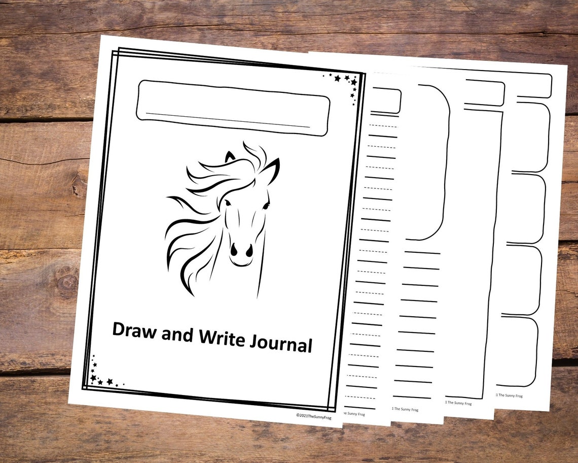 Printable Draw and Write Journal, Horse Writing Pages, Kids Journal ...
