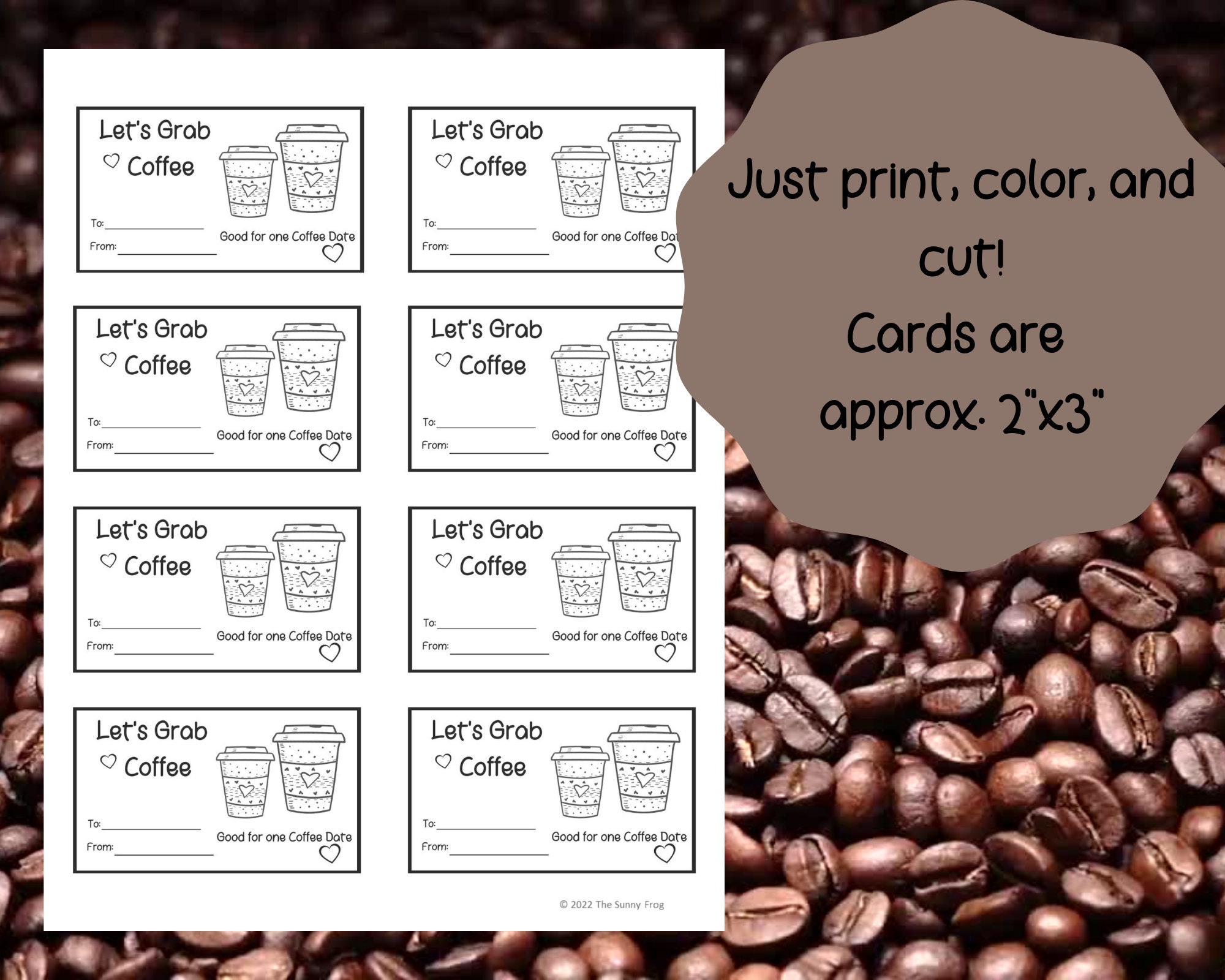Printable Coffee Date Coupons, Color Your Own Coffee Date Coupons ...