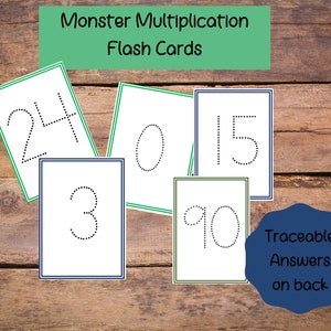 Printable Monster Multiplication Flash Cards, Student Memorization ...