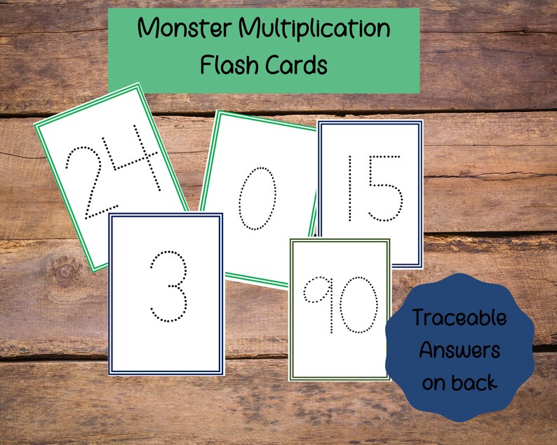 Printable Monster Multiplication Flash Cards, Student Memorization ...