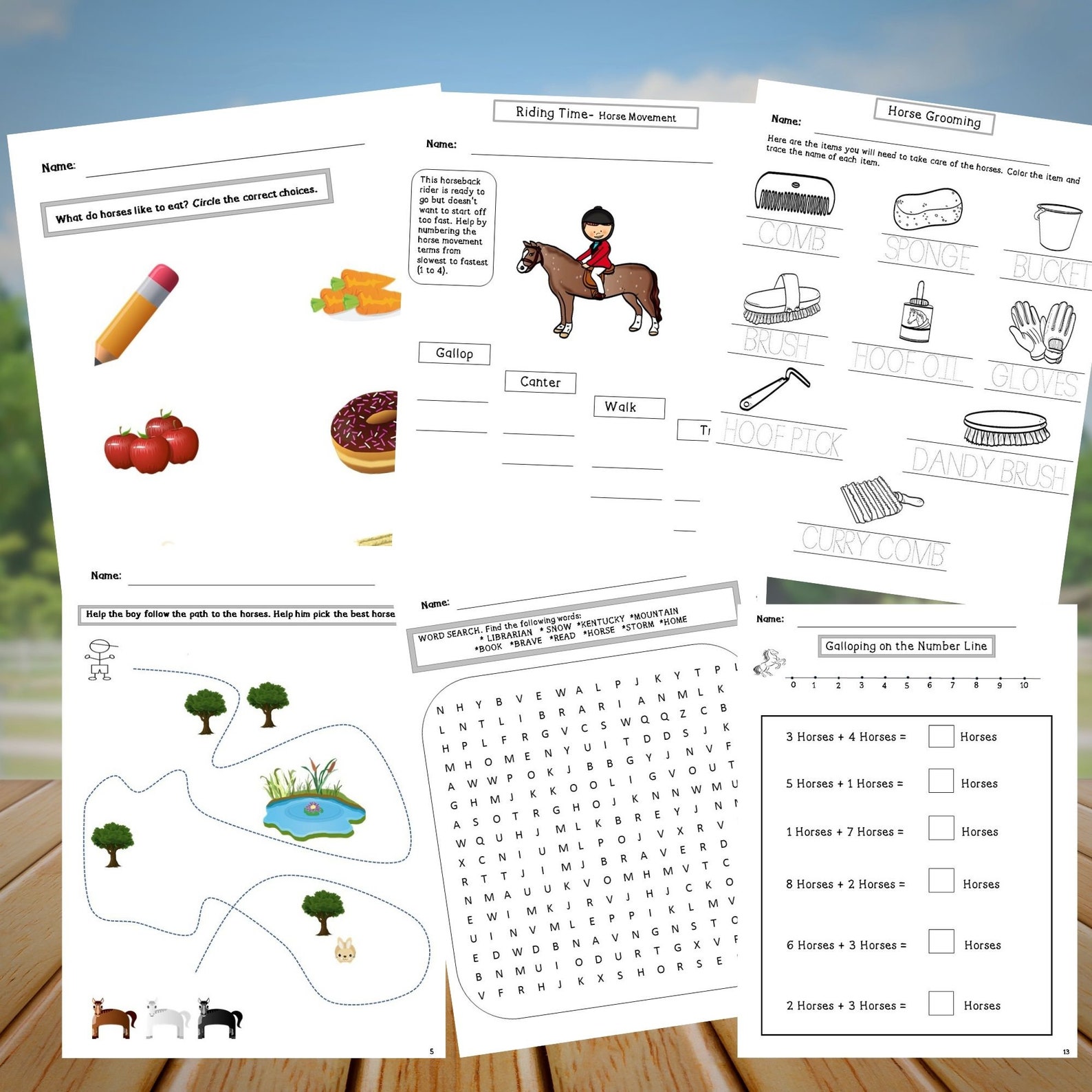 Printable Horses and Ponies Unit Study, Literature-based Unit Study ...