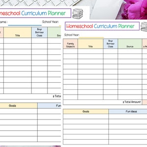 Printable Daily Homeschool Curriculum Planning Worksheets, Homeschool ...