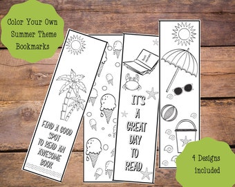 Printable Color Your Own Camping Bookmarks, Camping Theme Bookmarks ...