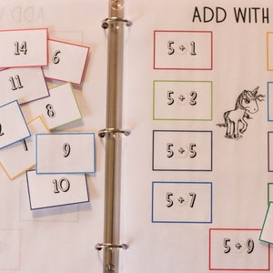 Printable Addition Facts, Unicorn Math Activity,math Velcro Activity ...