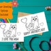 Printable Color Your Own Mothers Day Card, Mom and Baby Cat, Color Your ...