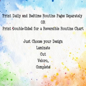 Printable Kids Daily-bedtime Routine Chart, Velcro Activity Kids Chart ...