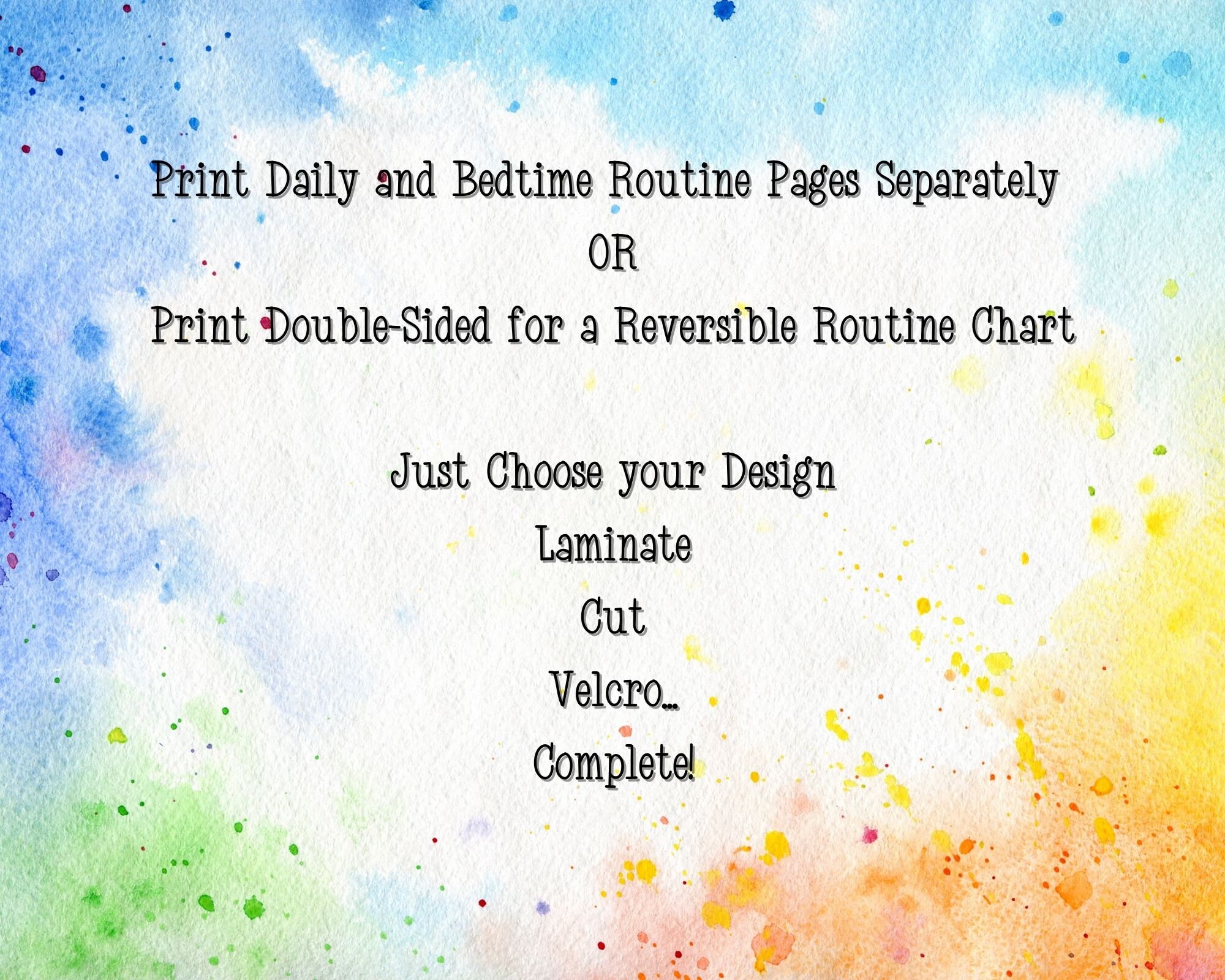 Printable Kids Daily-bedtime Routine Chart, Velcro Activity Kids Chart ...