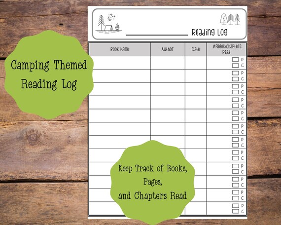 Printable Summer Reading Log Camping Theme Reading Log | Etsy