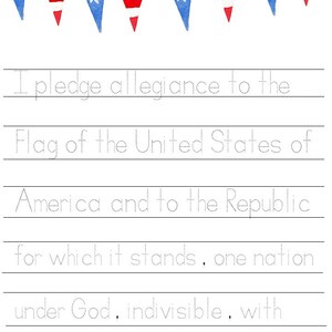 Printable Pledge of Allegiance Activities Homeschool | Etsy