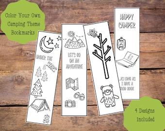 Printable Color Your Own Bookmarks, Summer Theme Bookmarks, Bookmarks ...