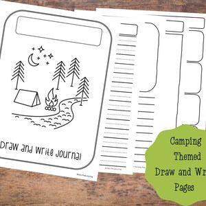 Printable Camping Theme Blank Draw and Write Pages, Homeschool Template ...