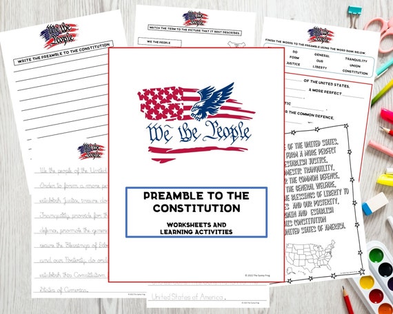 Printable Preamble Worksheets and Activities Preamble to the | Etsy Canada