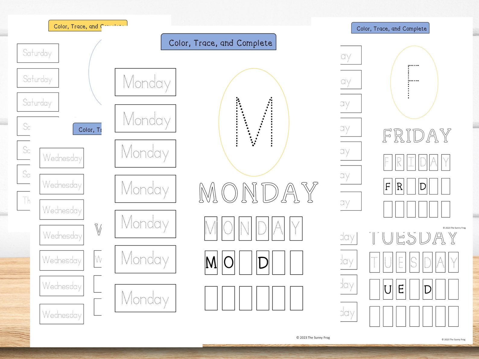 Printable Days of the Week Tracing Worksheets, Printable Seven Days of ...