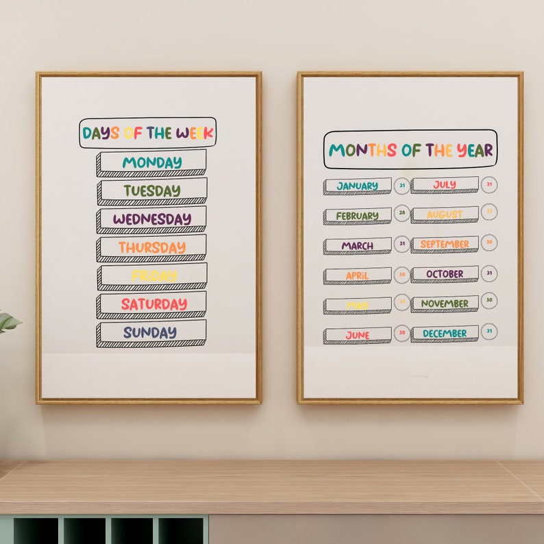 Printable Days of the Week and Months of the Year Poster Pack ...