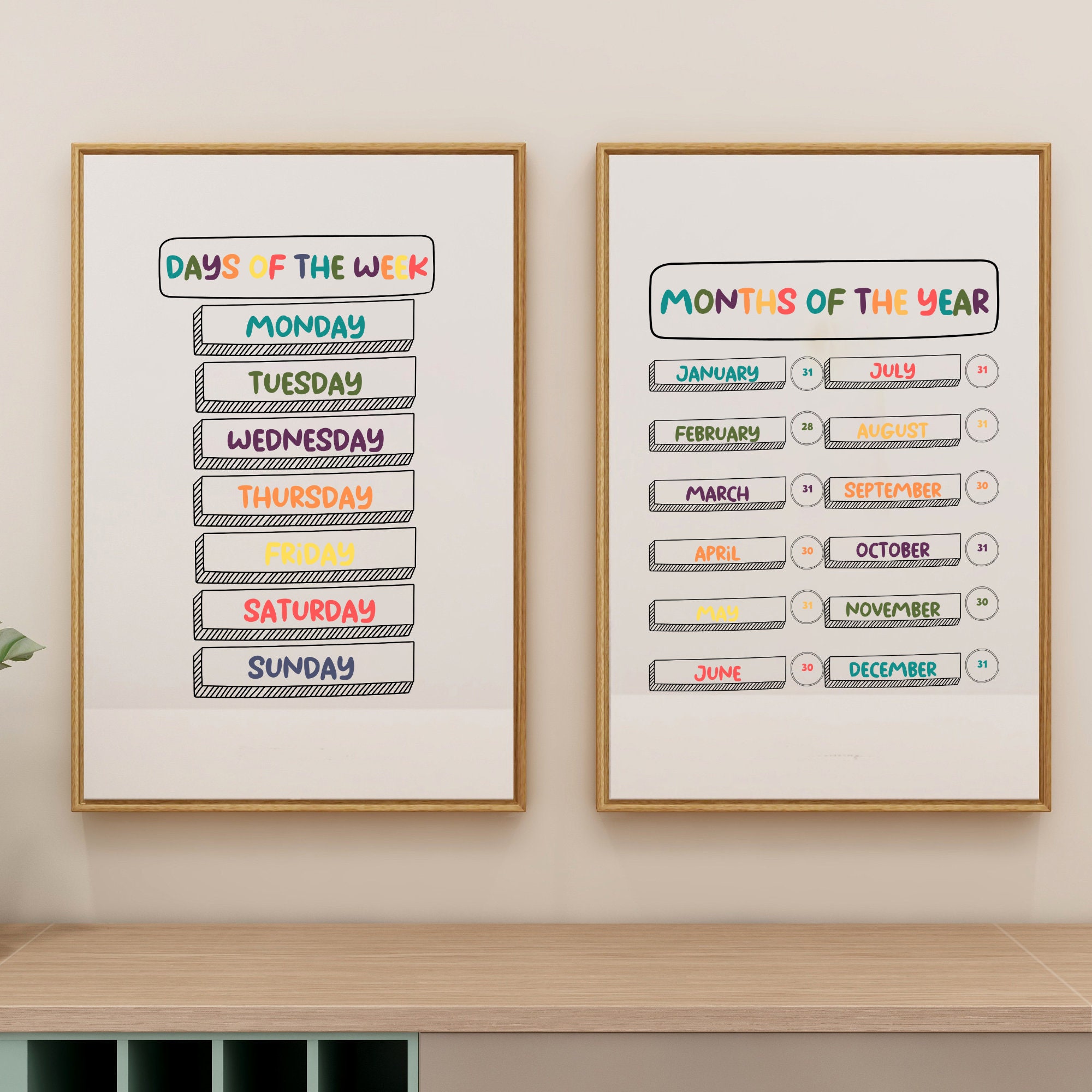 Printable Days of the Week and Months of the Year Poster Pack ...