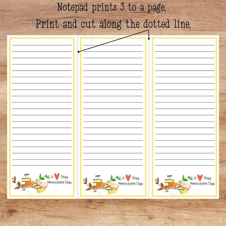 Printable Lined Note Pages, I Love Cozy Homeschool Days, Printable ...