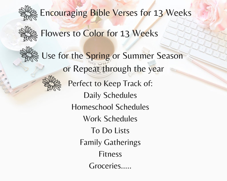 Printable Weekly Bible Verse Planner, Color Your Own Planner, Black and ...