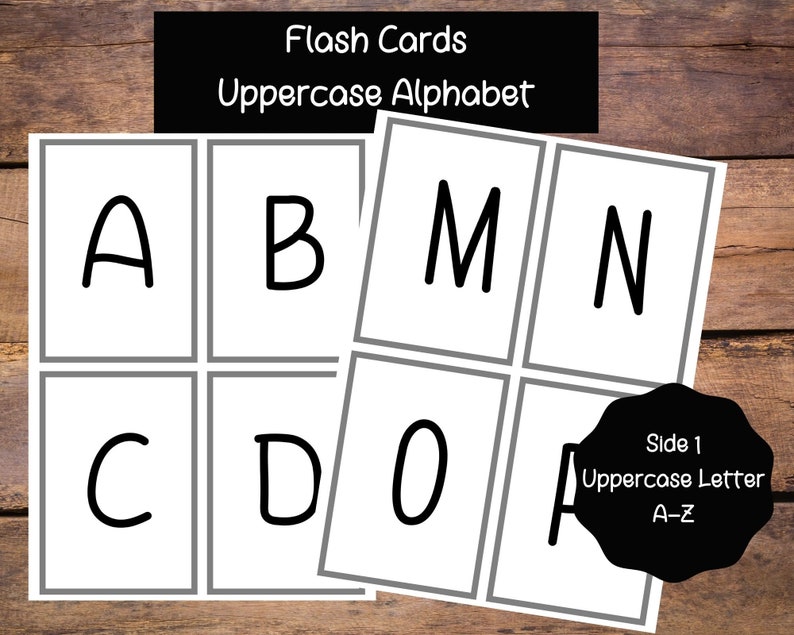 Printable Alphabet Flash Cards, Uppercase Alphabet, Traceable ...