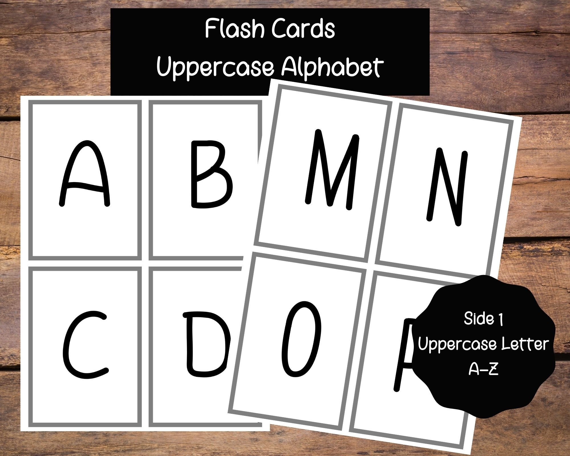 Printable Alphabet Flash Cards, Uppercase Alphabet, Traceable ...